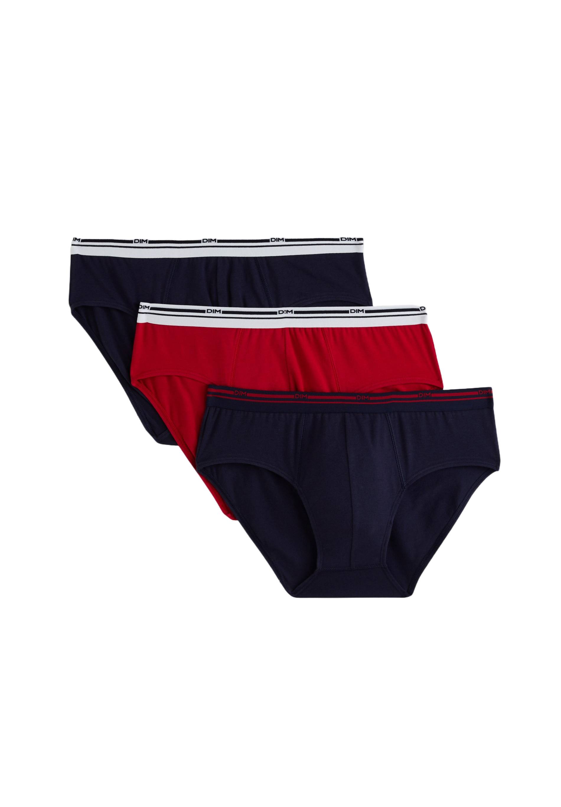 Lot de 3 slips en coton CLASSIC COLORS DIM NOIR pour homme DIM