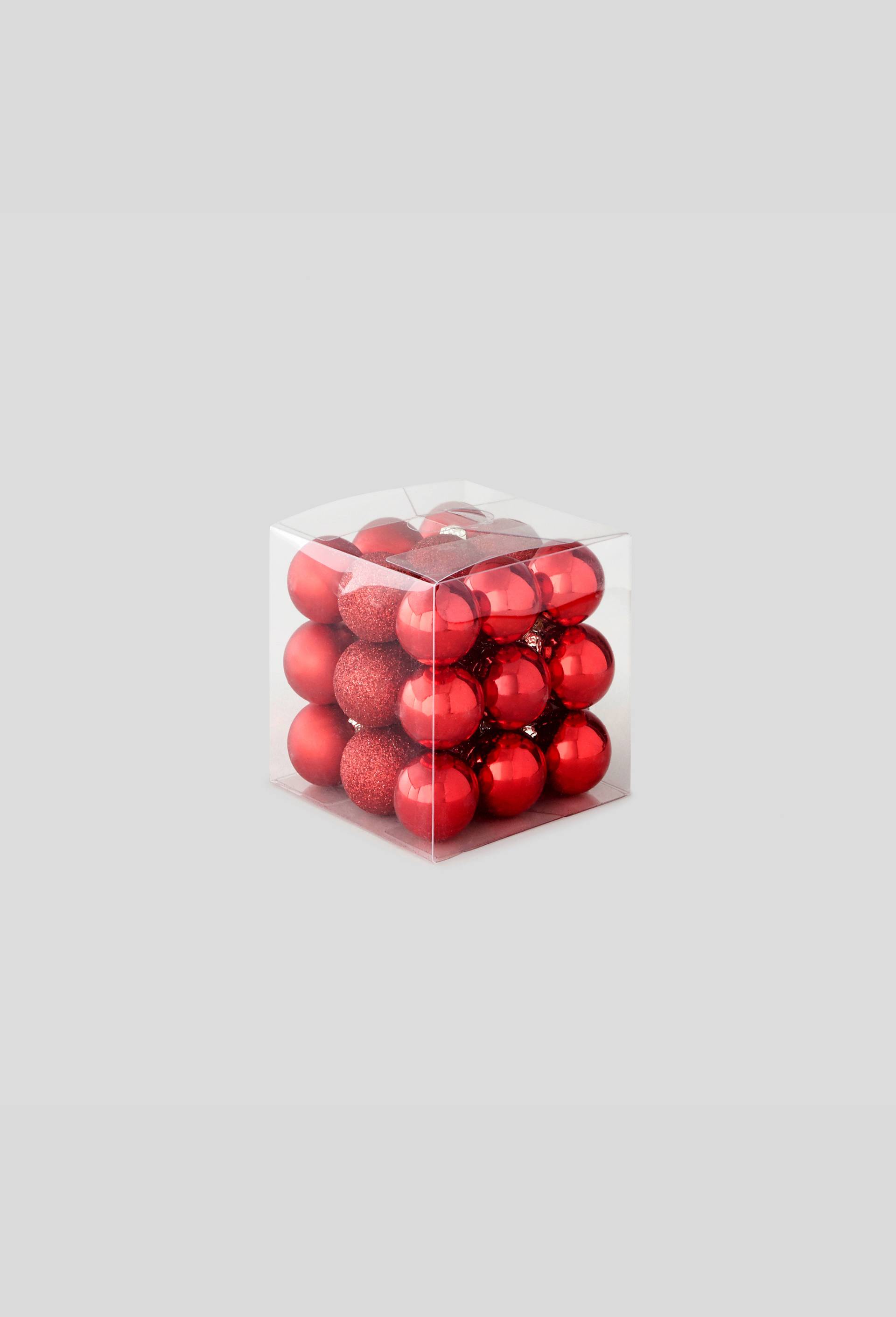 Boite de 27 boules plastiques 30mm ROUGE MONOPRIX