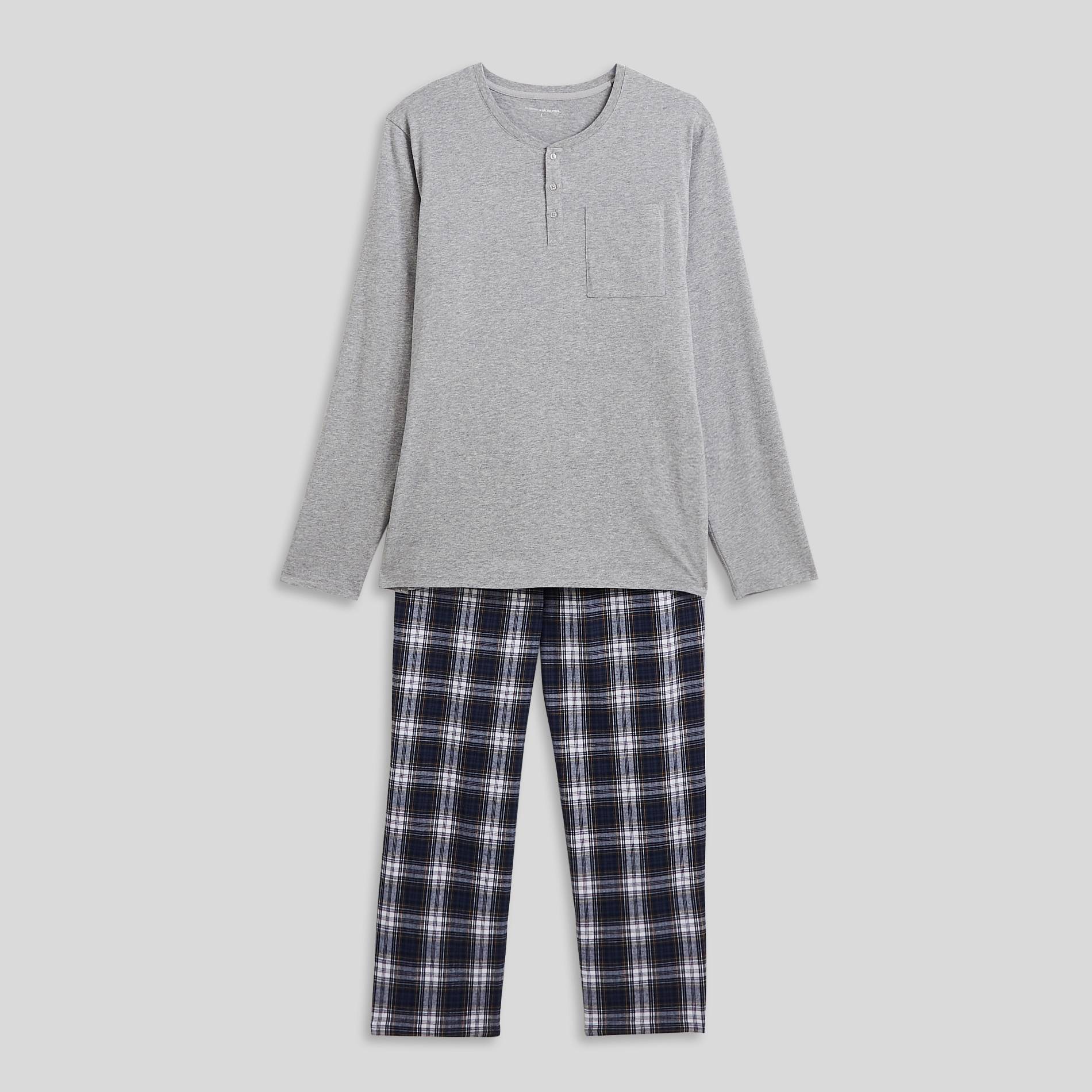 Ensemble pyjama à carreaux GRIS pour homme MONOPRIX HOMME