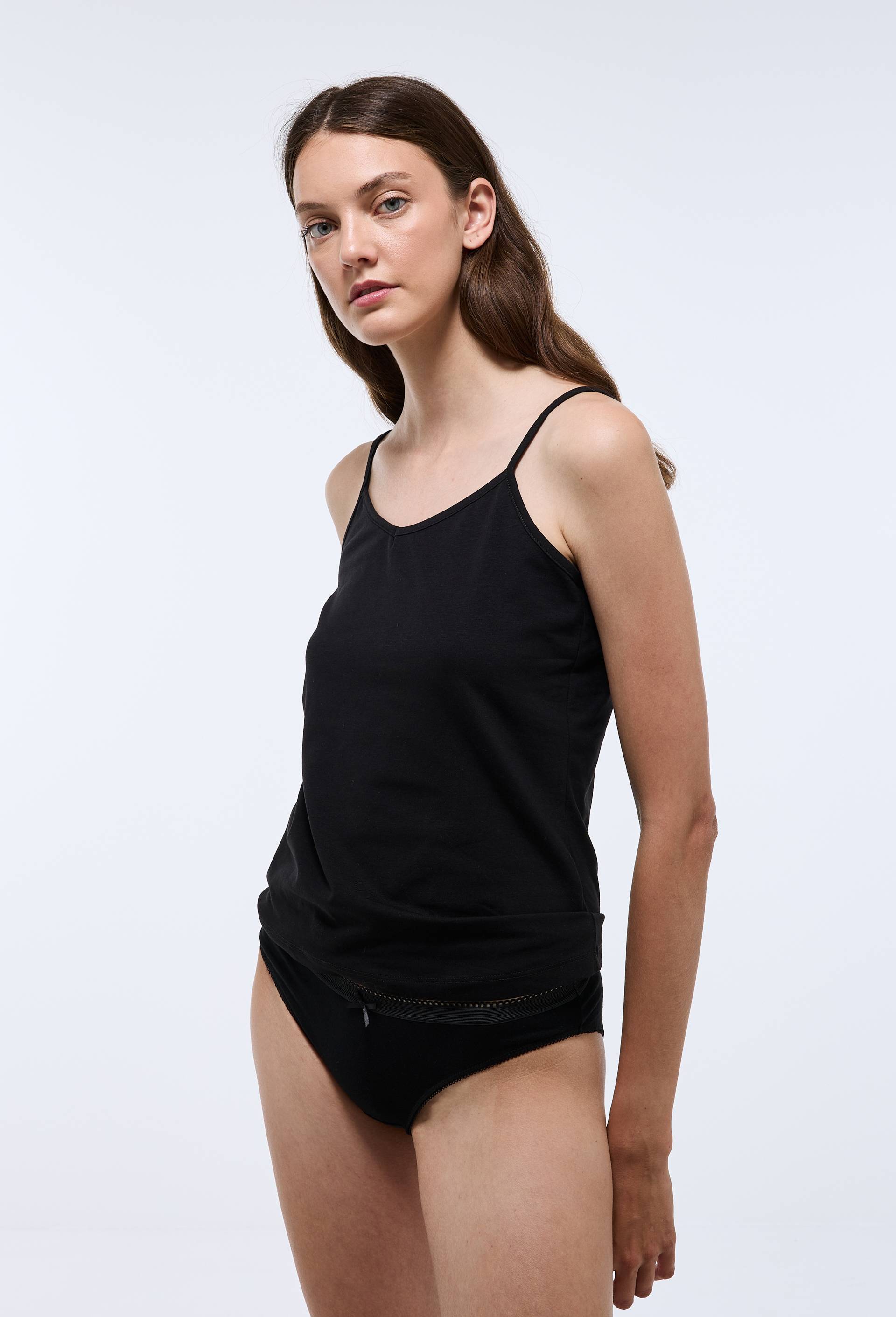 Lot de 2 caracos fines bretelles en coton BIO GOTS ECRU pour femme MONOPRIX