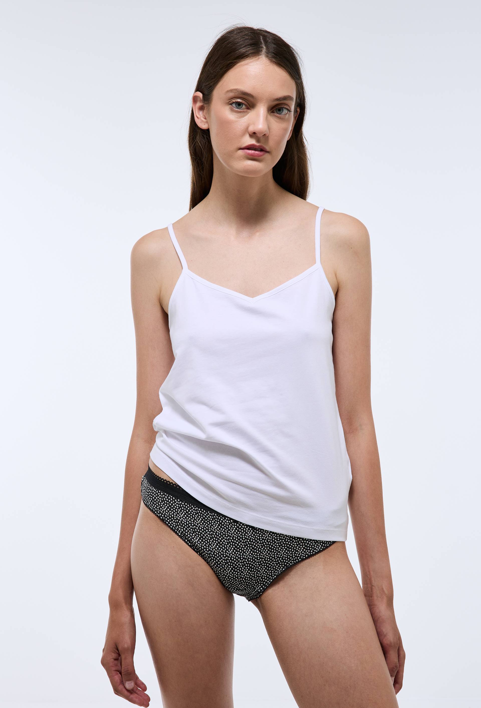 Lot de 2 caracos fines bretelles en coton BIO GOTS ECRU pour femme MONOPRIX