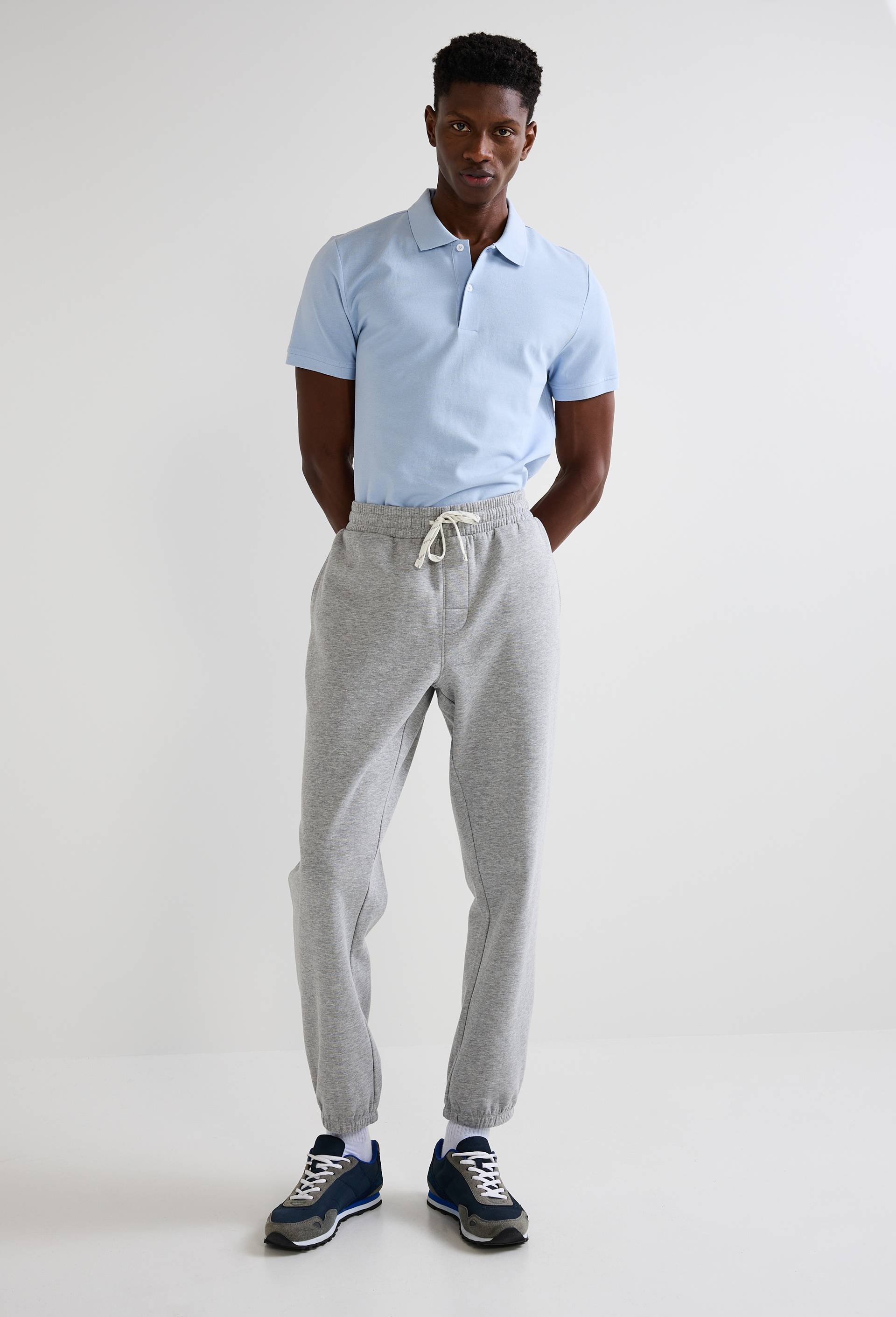 Pantalon type jogging en coton GRIS CLAIR pour homme MONOPRIX