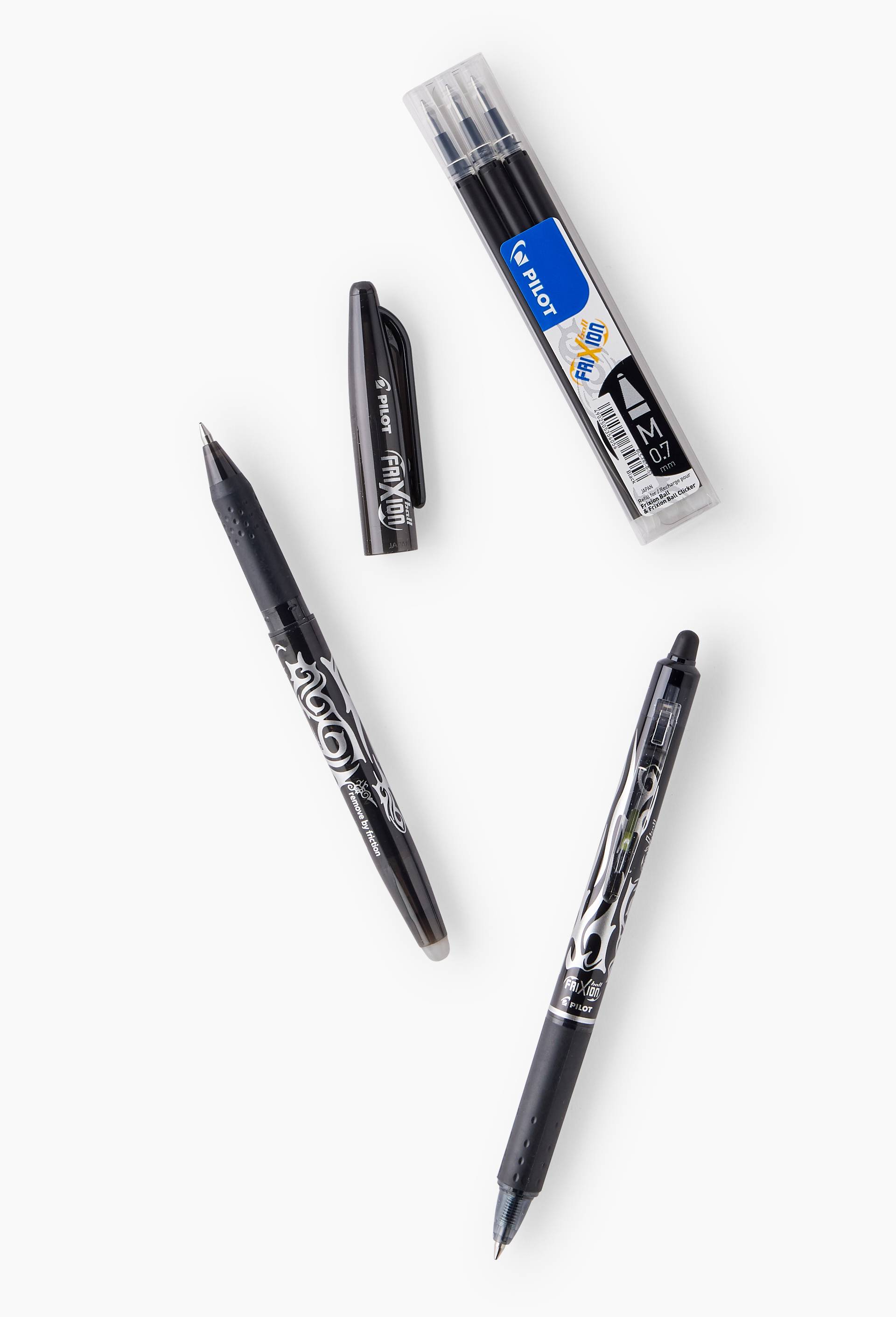 Stylos FriXion Ball, FriXion Point Clicker et 3 recharges noires ...