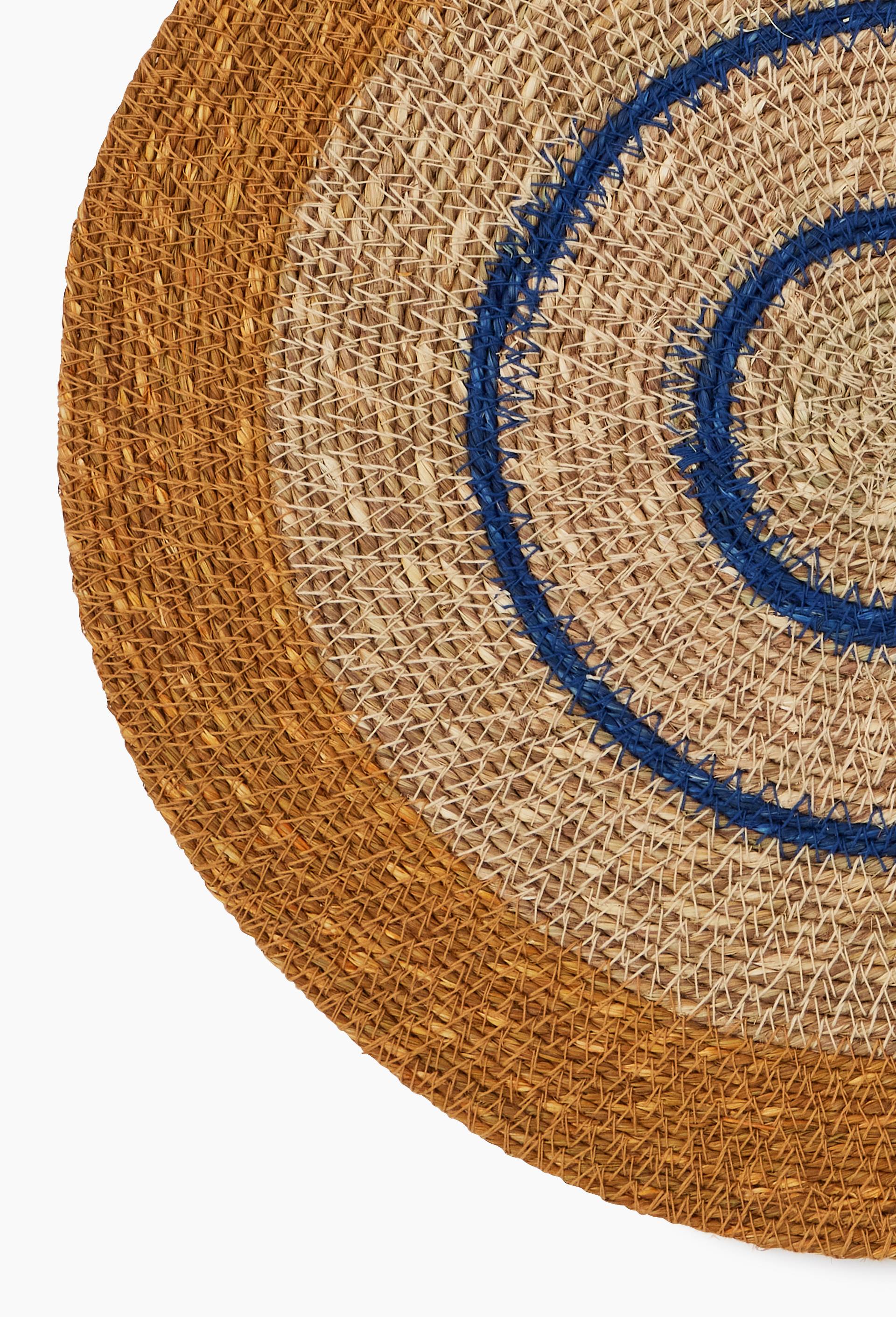 Set de table rond, 38cm, jonc de mer ORANGE FONCE MONOPRIX