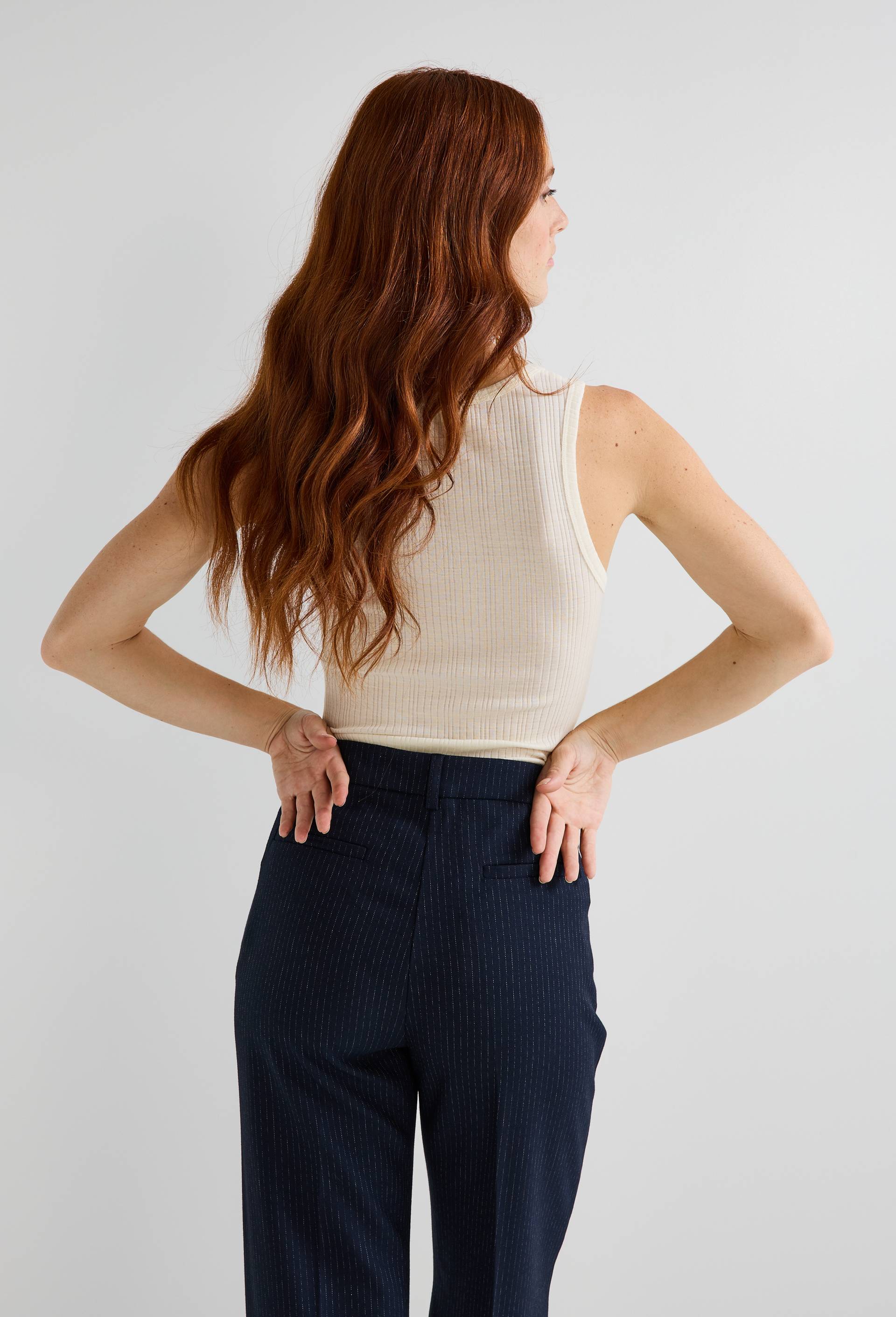 Débardeur en laine mérinos et soie ECRU pour femme MONOPRIX PREMIUM