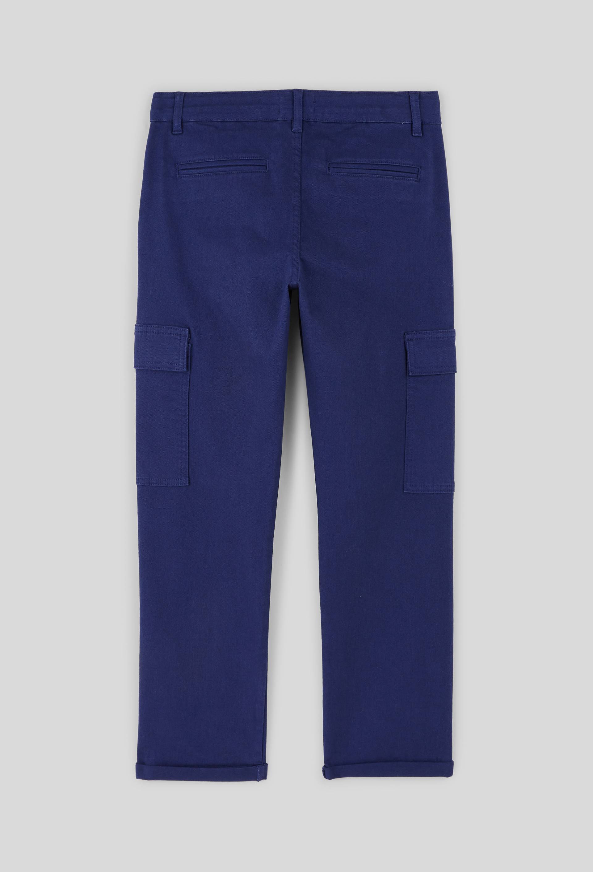 Pantalon cargo retroussé en coton BIO BLEU FONCE pour enfant MONOPRIX