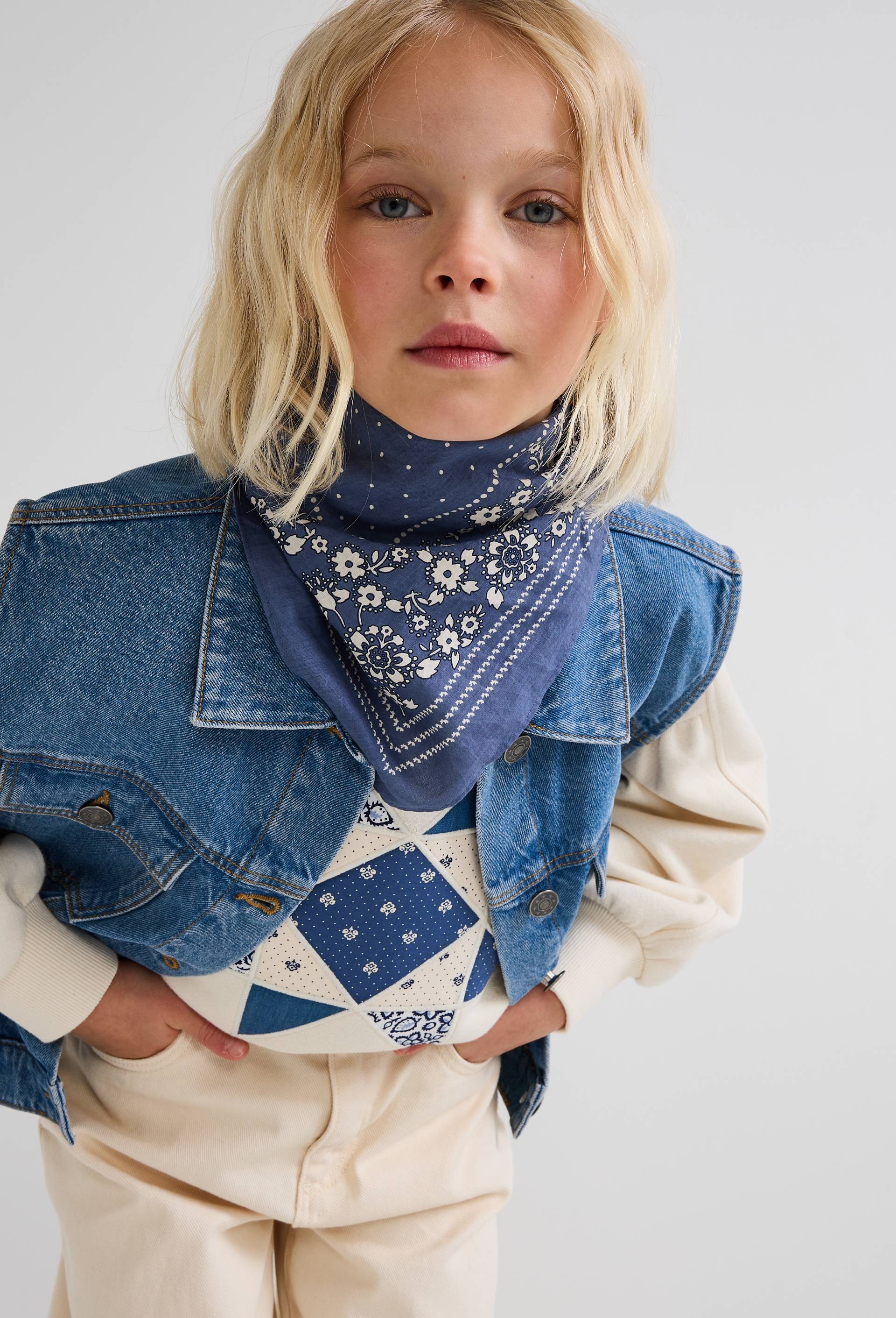 Sweat à motif effet patchwork BEIGE CLAIR pour enfant MONOPRIX