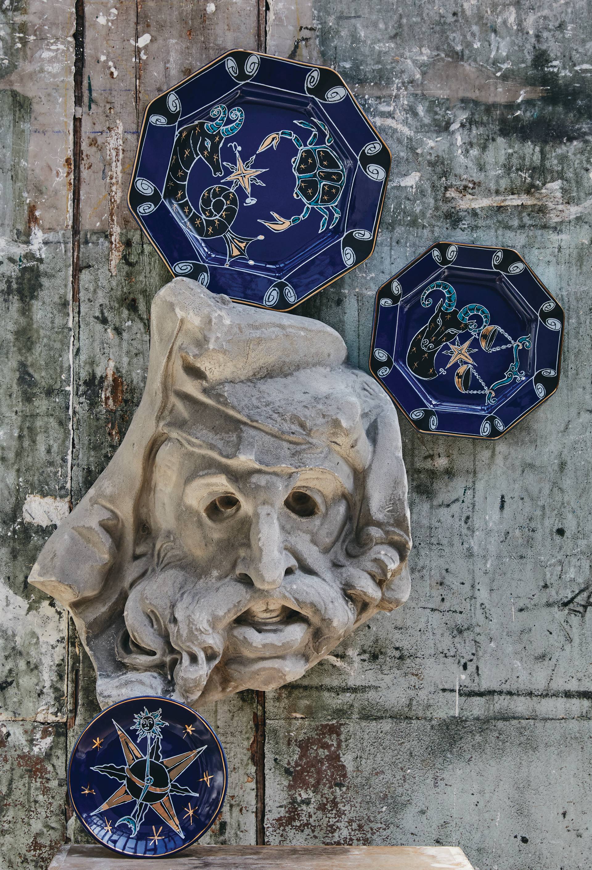 Assiette à dessert balance bélier 20cm, Vincent Darré x Monoprix