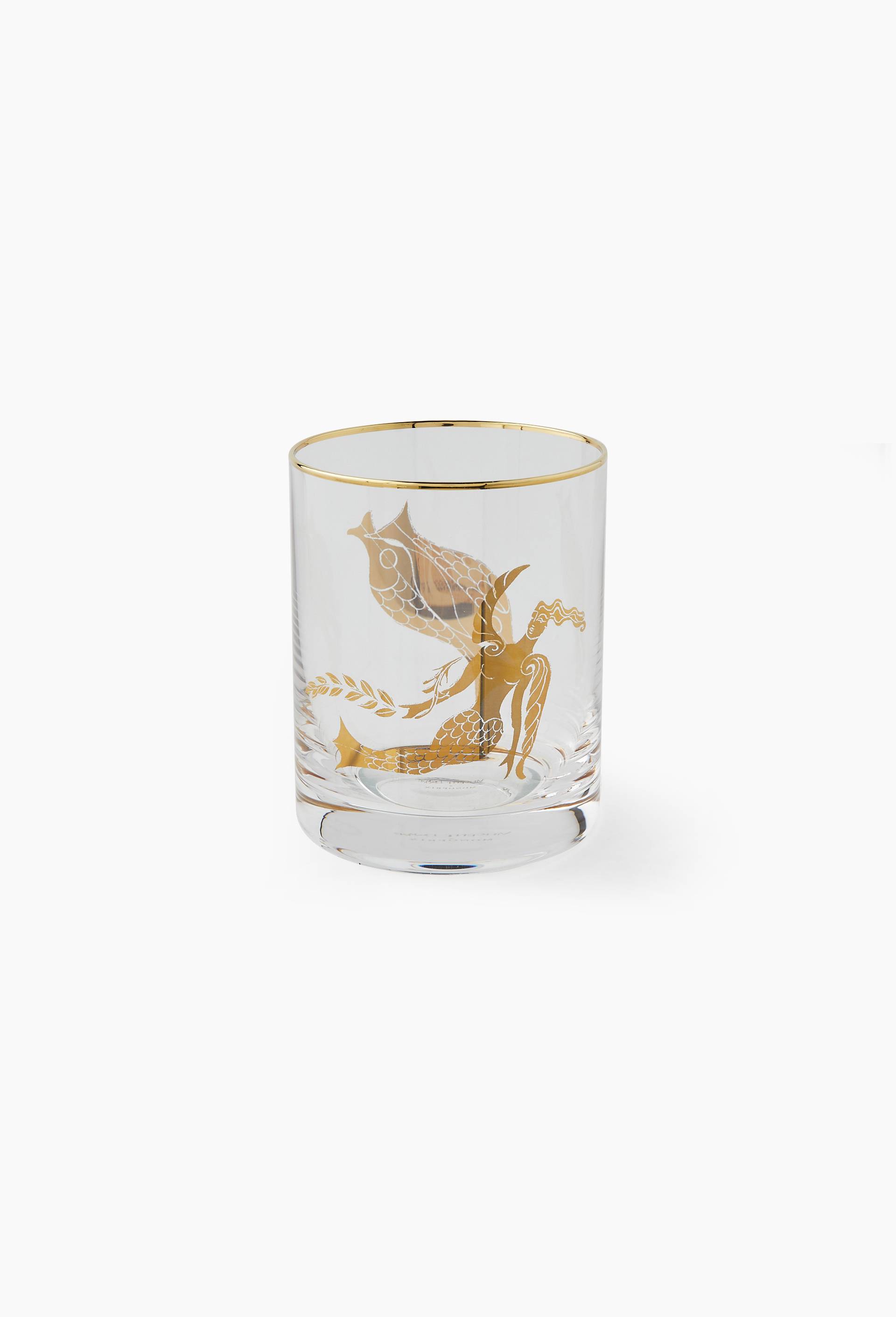 Verre à eau doré poisson vierge, Vincent Darré x Monoprix