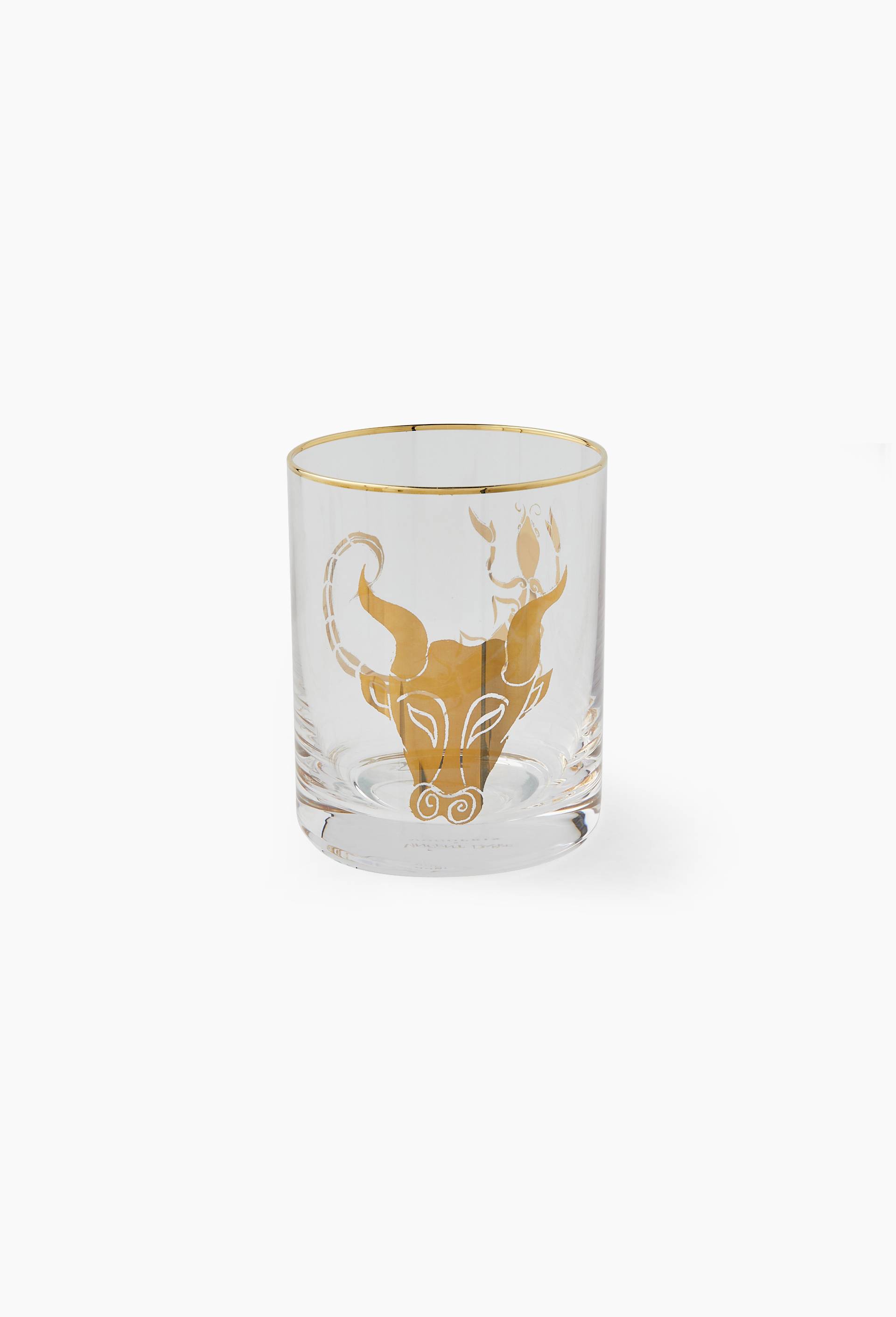 Verre à eau doré lion verseau, Vincent Darré x Monoprix