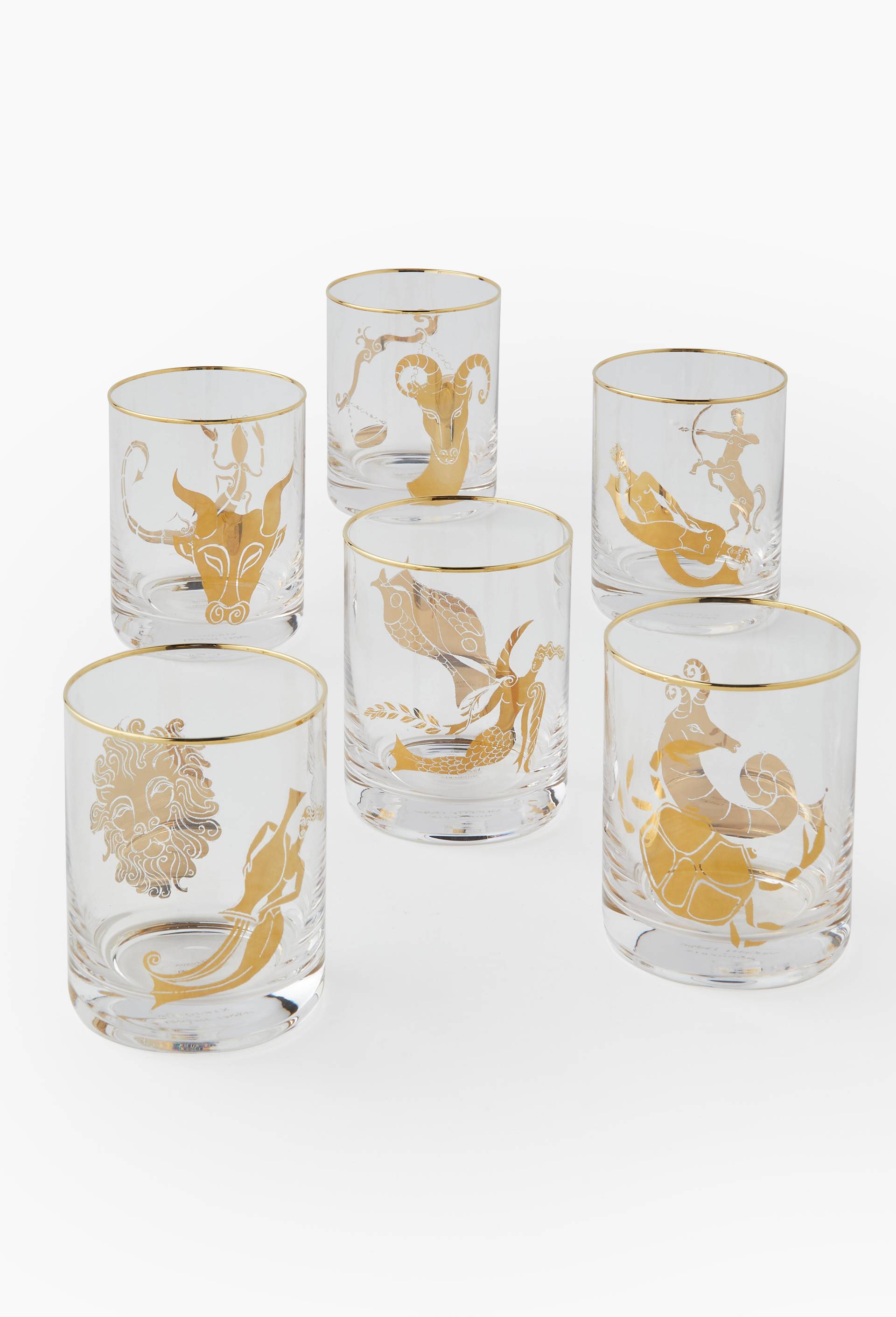 Verre à eau doré lion verseau, Vincent Darré x Monoprix