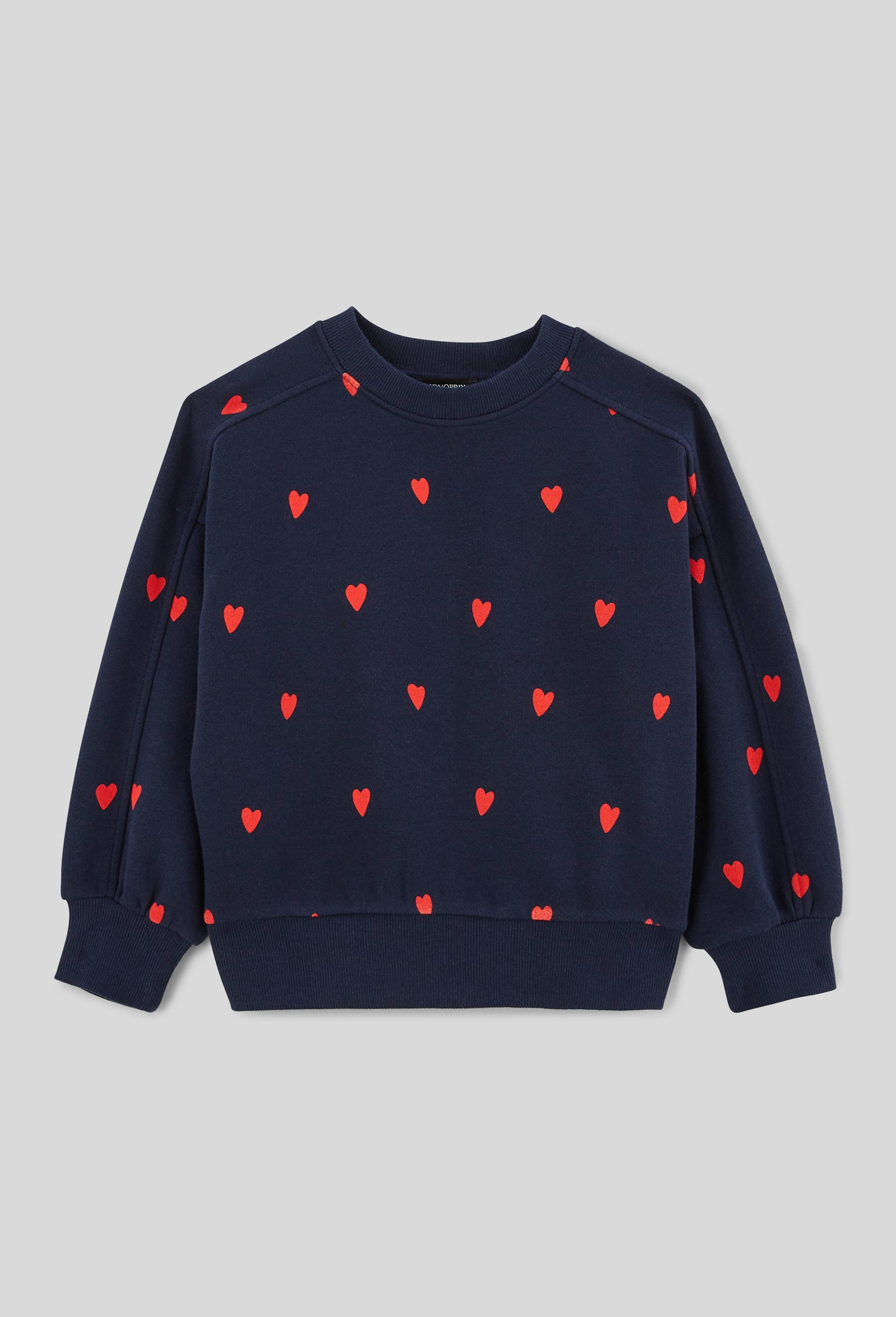 Sweat imprimé contenant du coton BIO GOTS BLEU FONCE pour enfant MONOPRIX