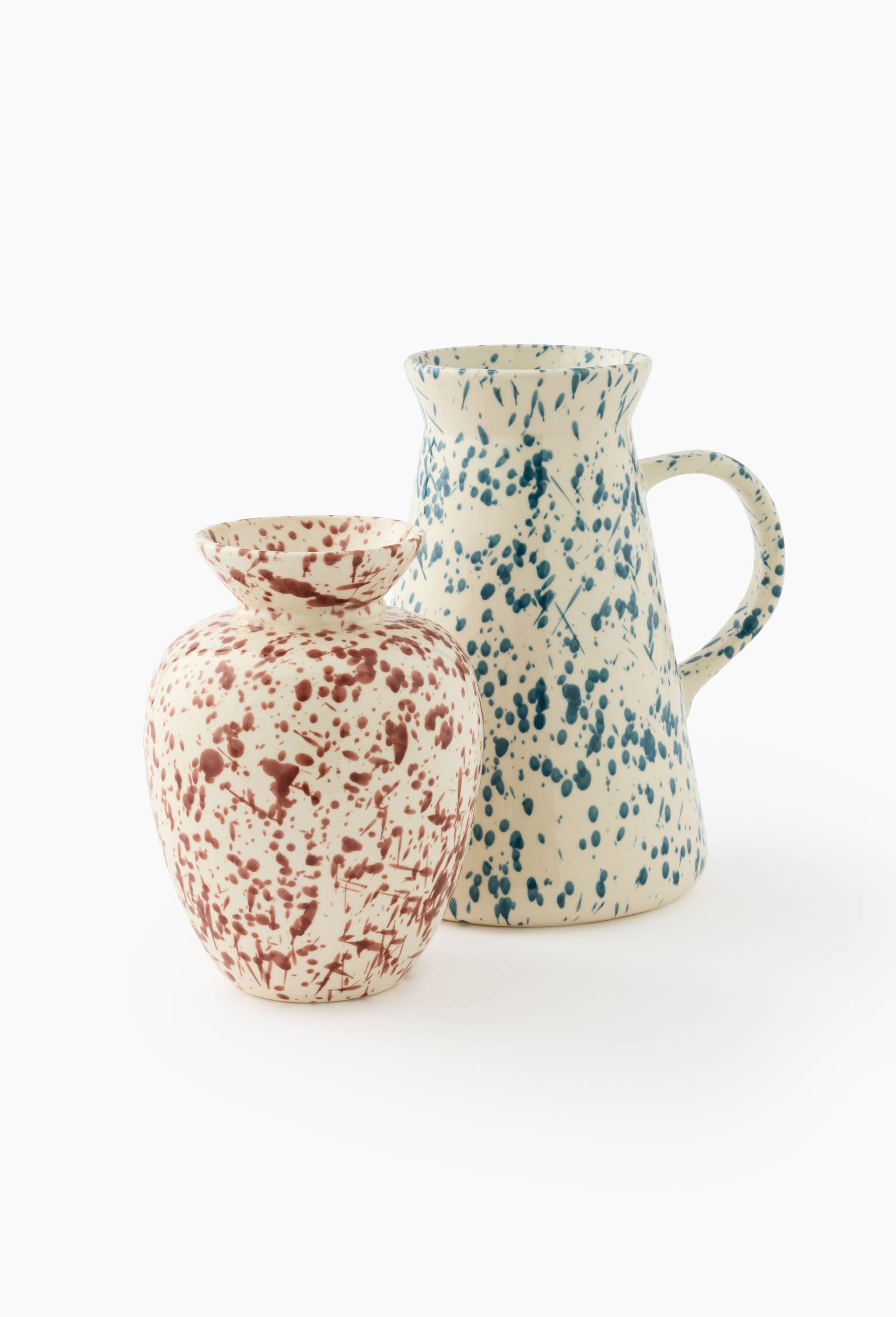 Vase avec taches, 15xH20cm, en céramique ORANGE FONCE MONOPRIX