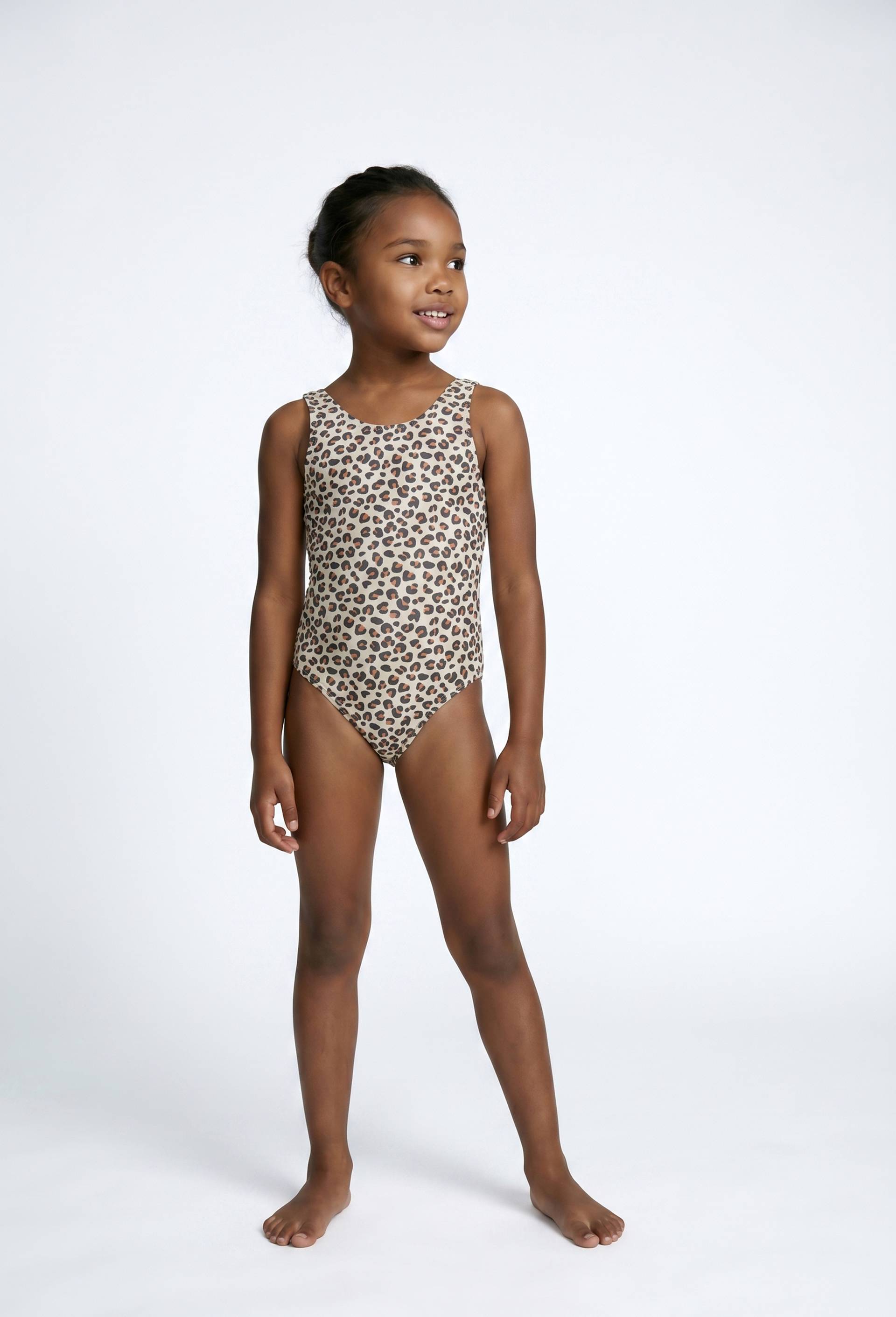 Maillot de bain 1 pièce imprimé BEIGE CLAIR pour enfant MONOPRIX