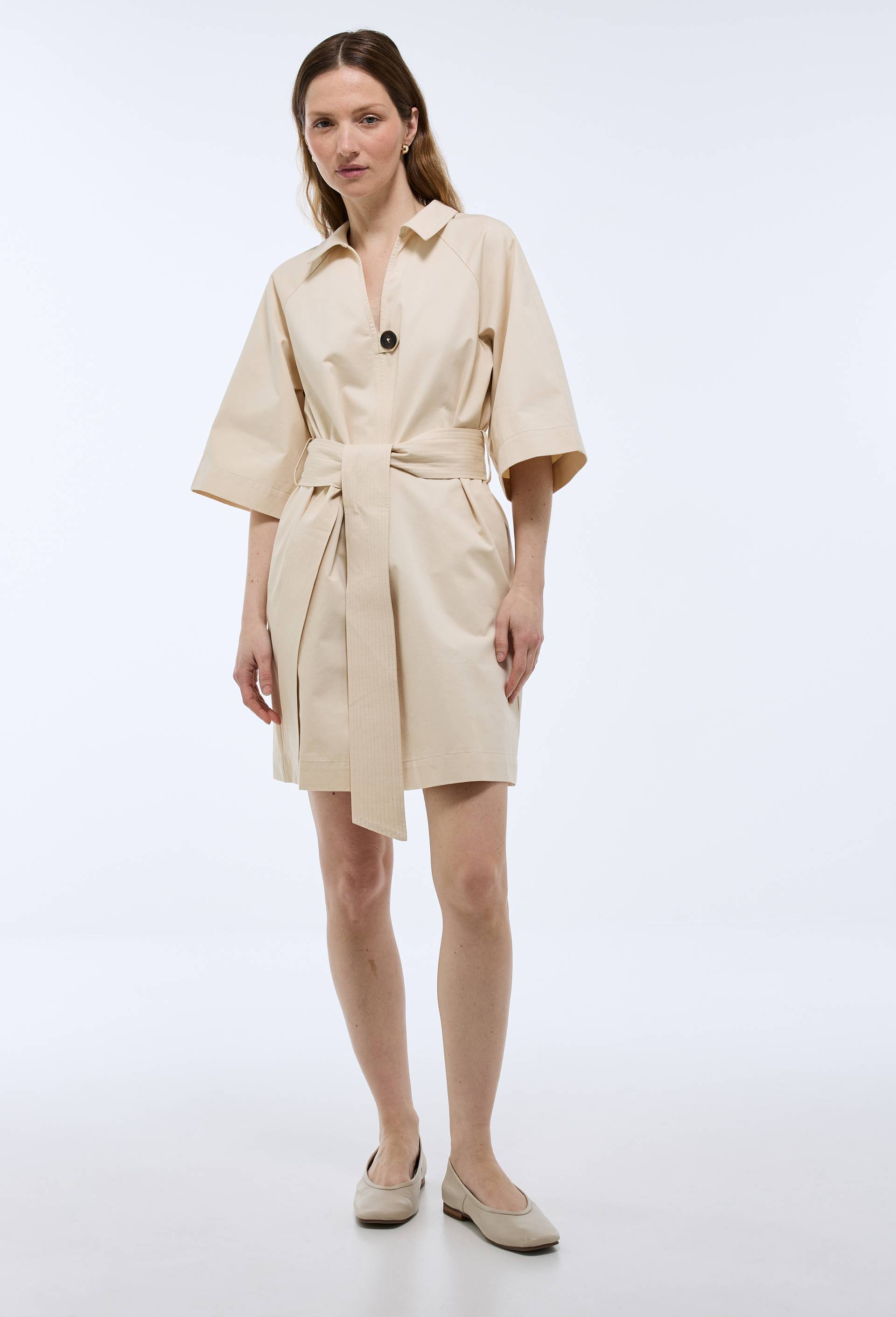 Robe courte unie en coton BIO GOTS ECRU pour femme MONOPRIX