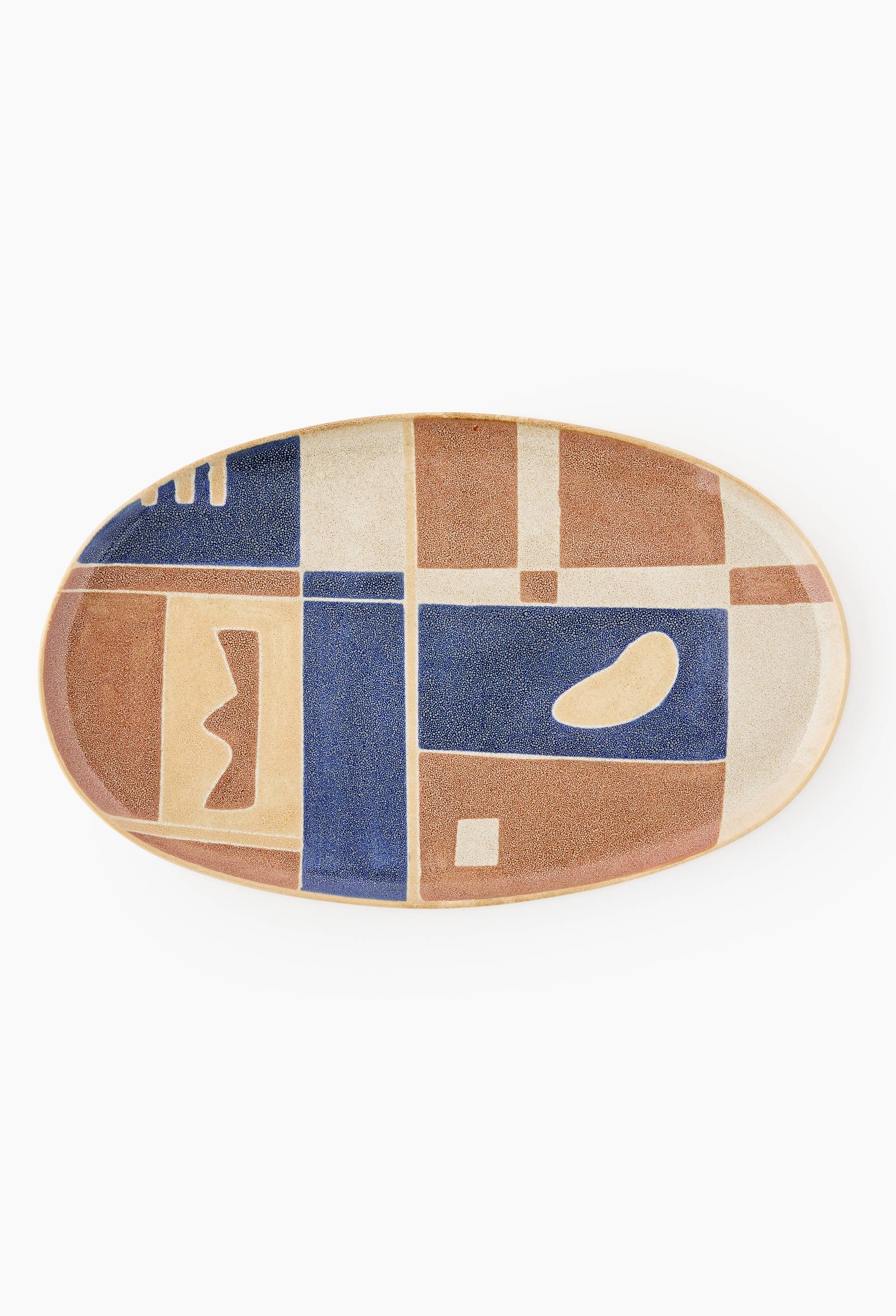 MOYEN PLAT OVAL MOTIF VASE - GARANCE VALLEE X MONOPRIX - CERAMIQUE ...