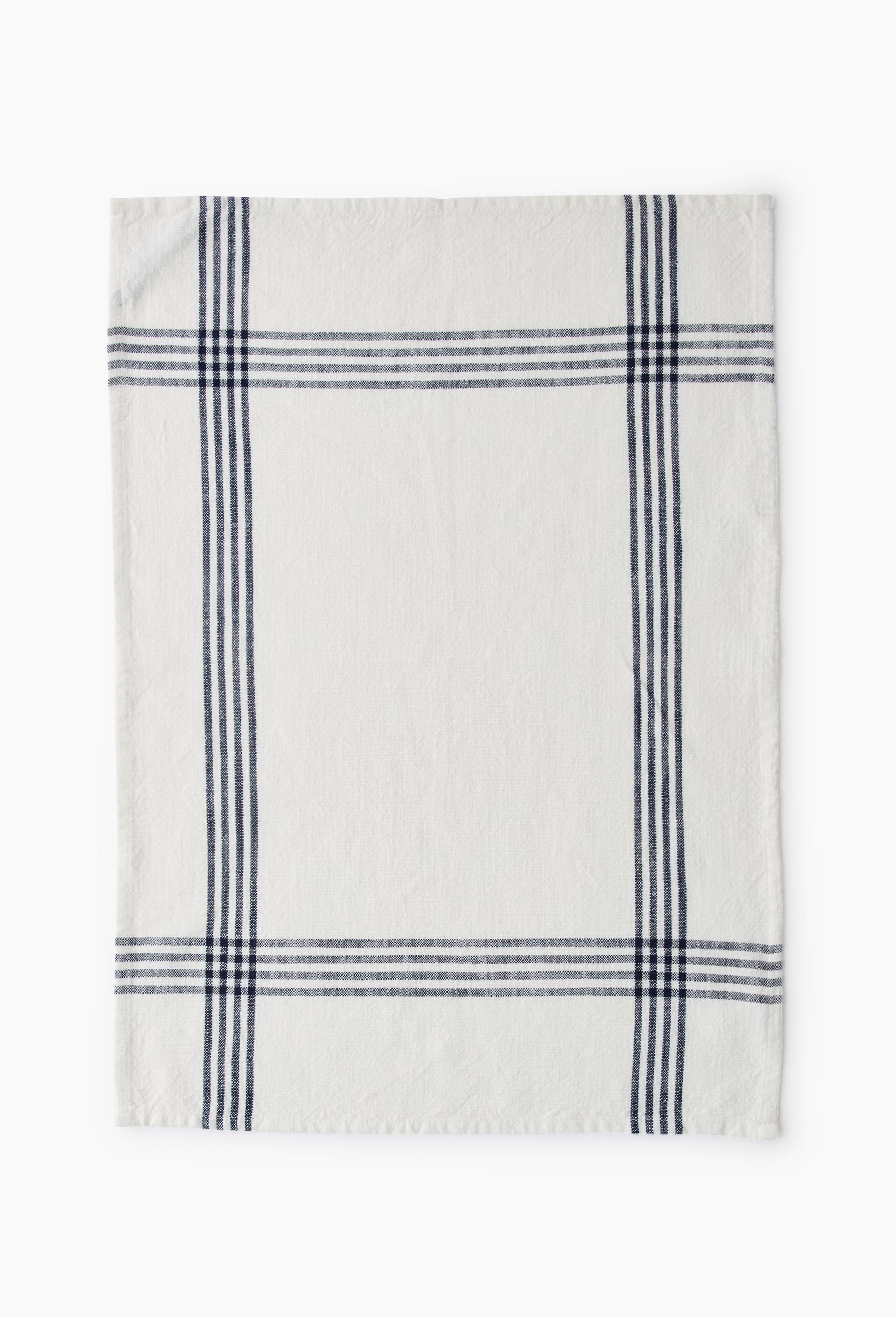 Torchon à bandes, 50x70cm, coton BLEU FONCE MONOPRIX