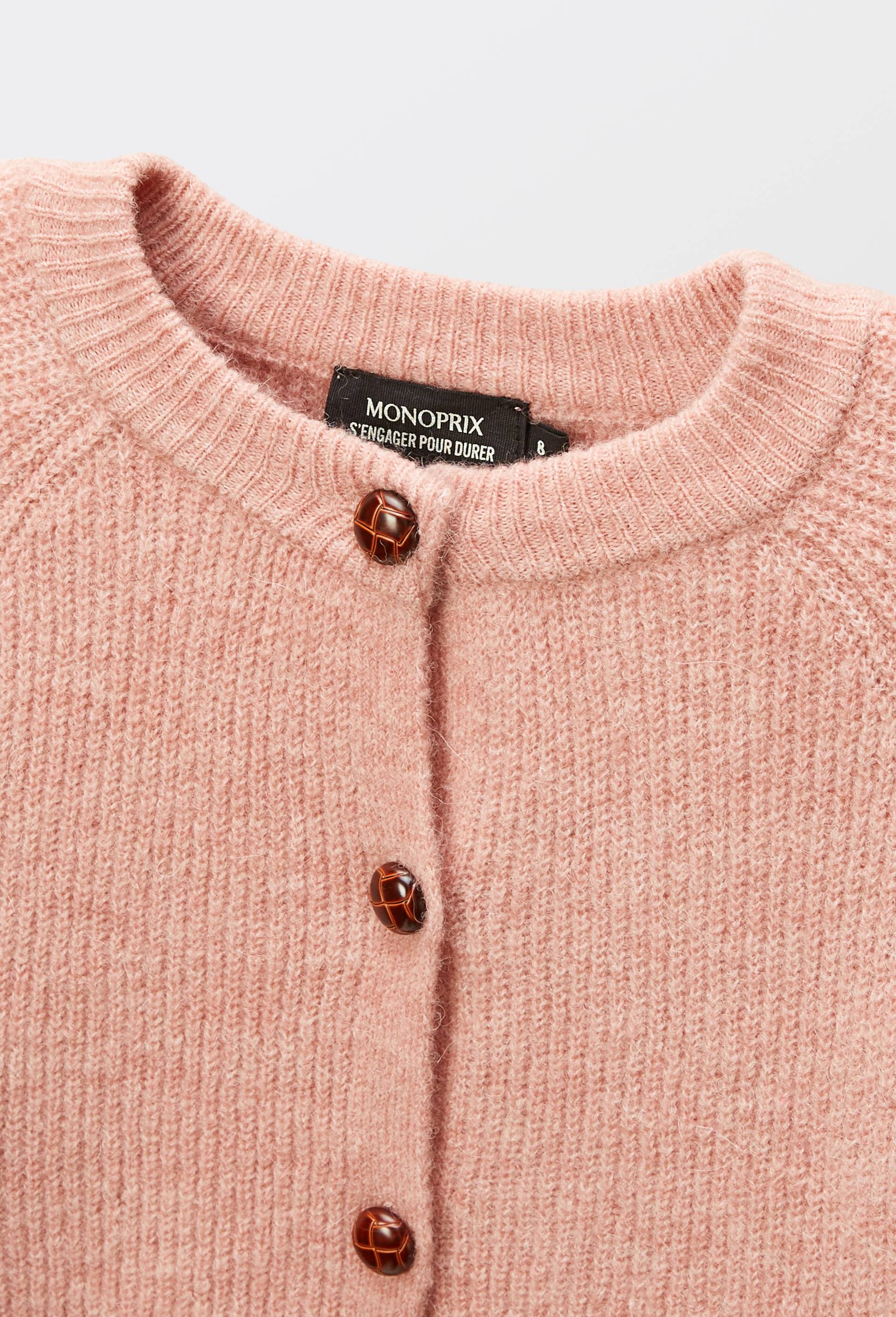 Cardigan uni ROSE pour enfant MONOPRIX