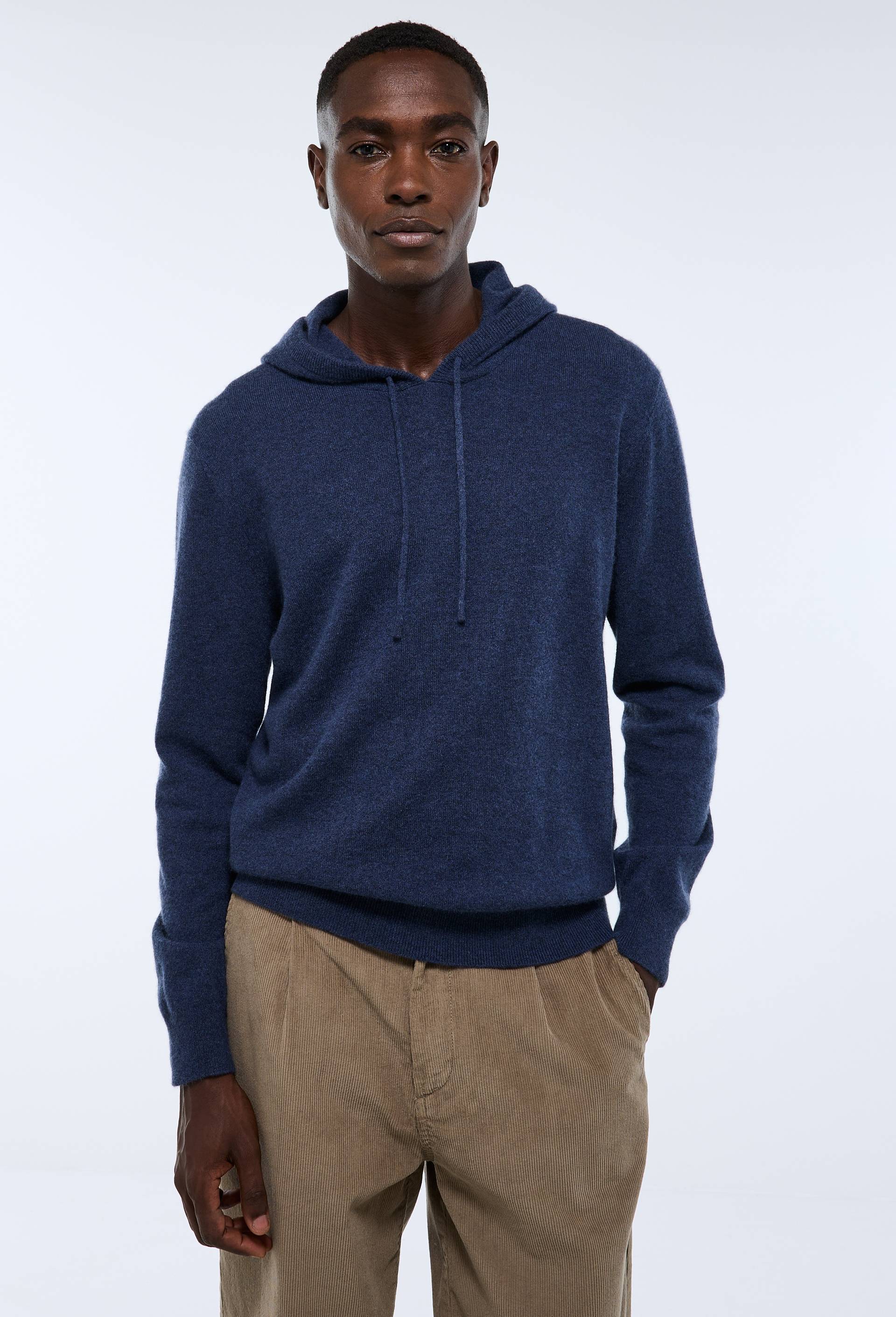 Pull à capuche en cachemire BLEU FONCE pour homme MONOPRIX PREMIUM