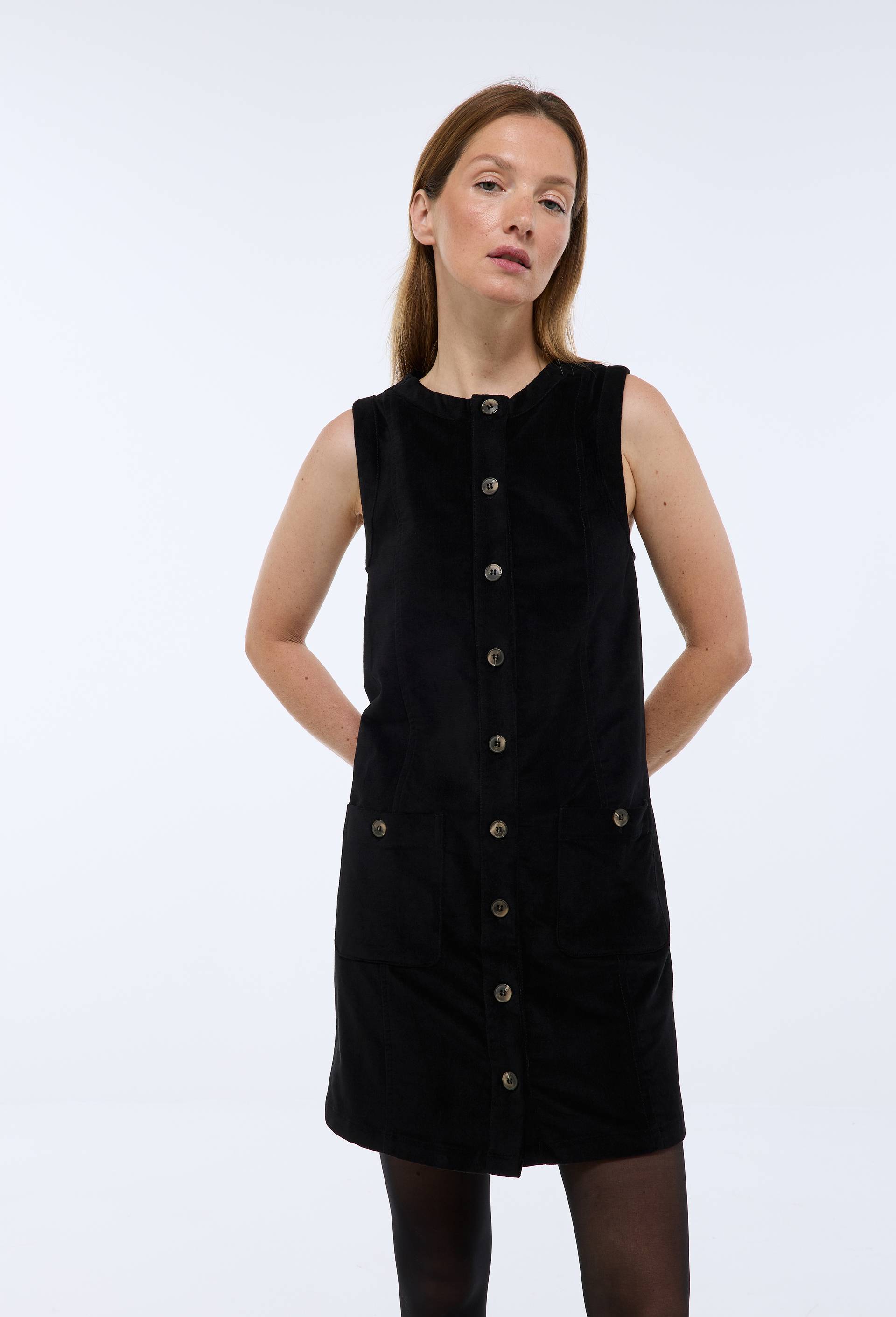 Robe courte en velours en coton NOIR pour femme MONOPRIX
