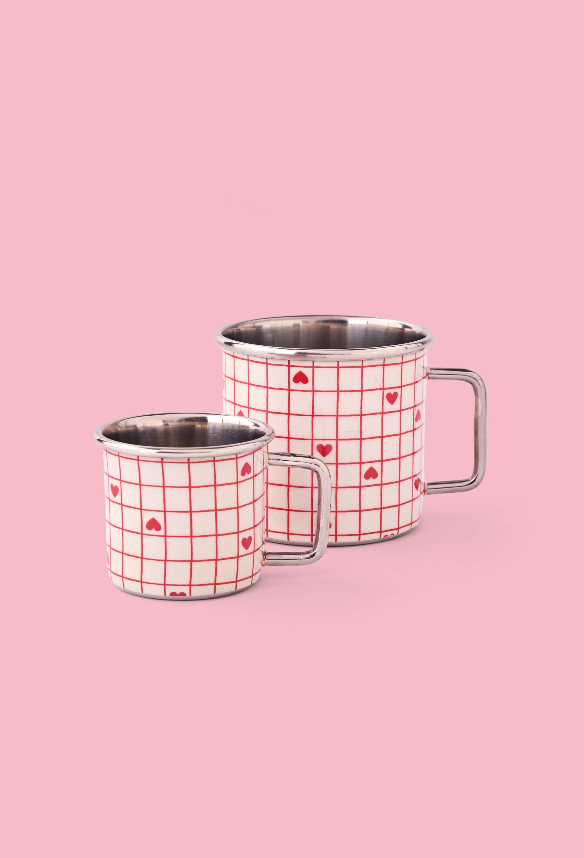 Tasse finition imprimée, 19cl, en métal ROUGE MONOPRIX