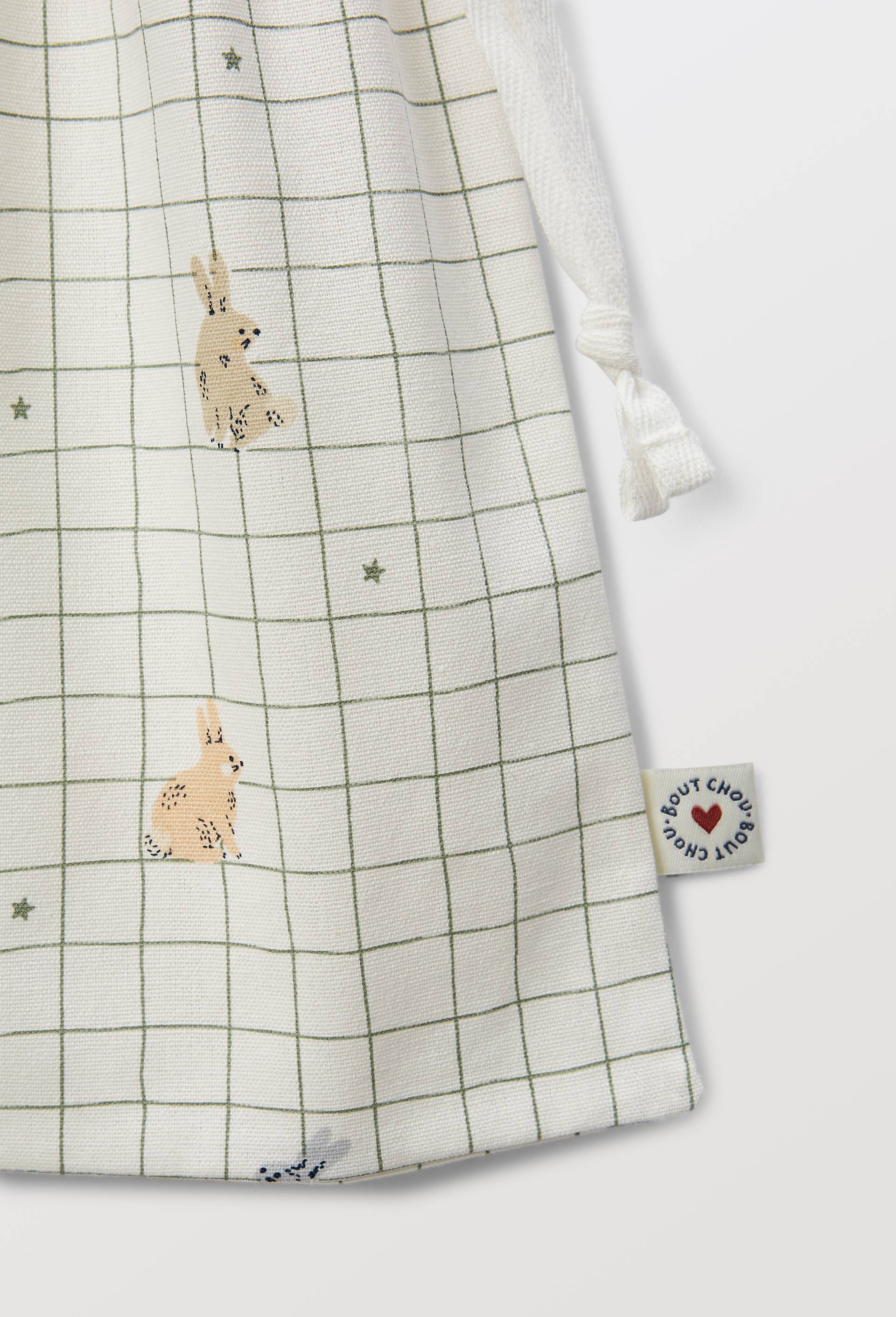 Petit pochon cadeaux ECRU pour bébé BOUT'CHOU