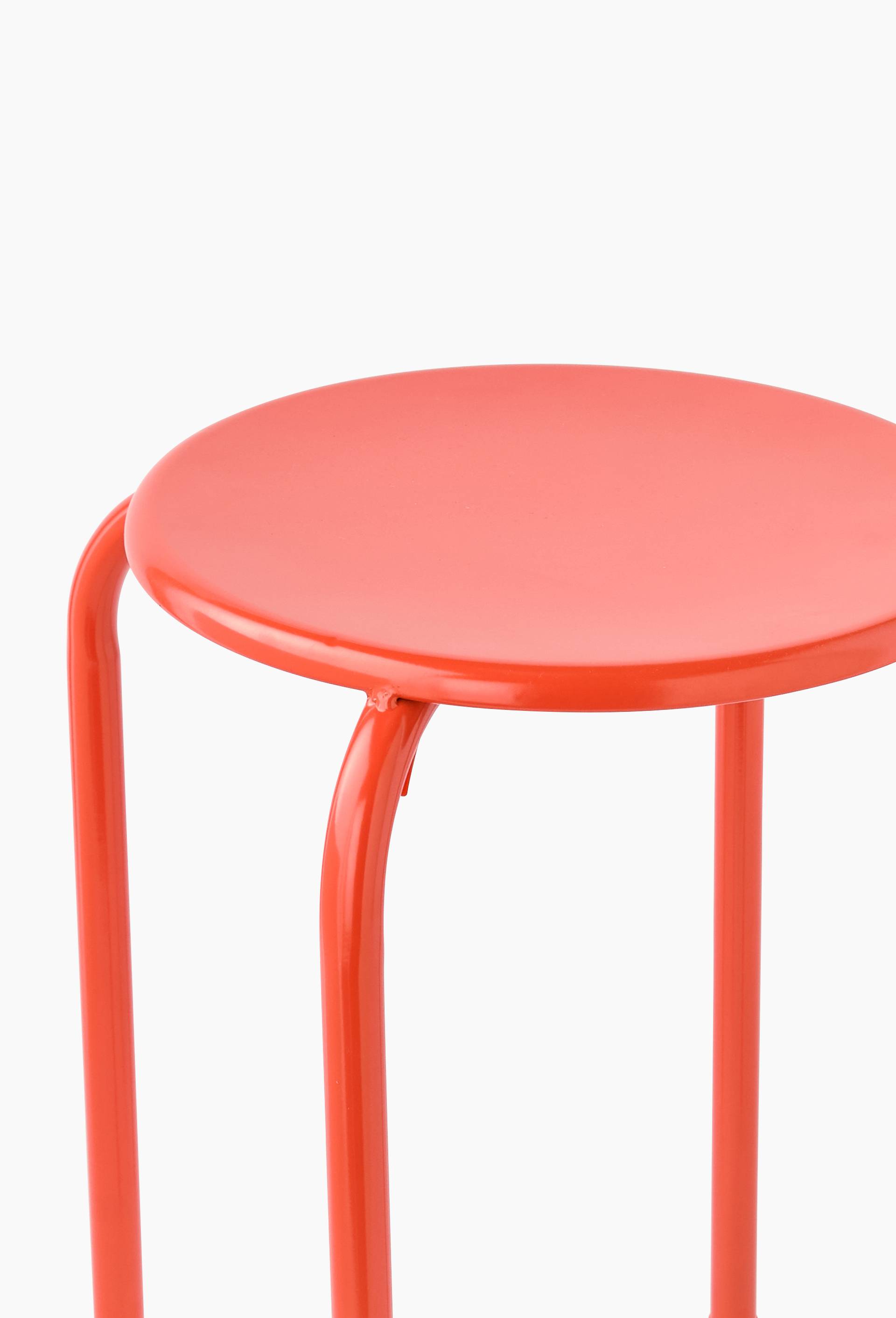 Tabouret empilable, 30xH45 cm, en métal ORANGE MONOPRIX
