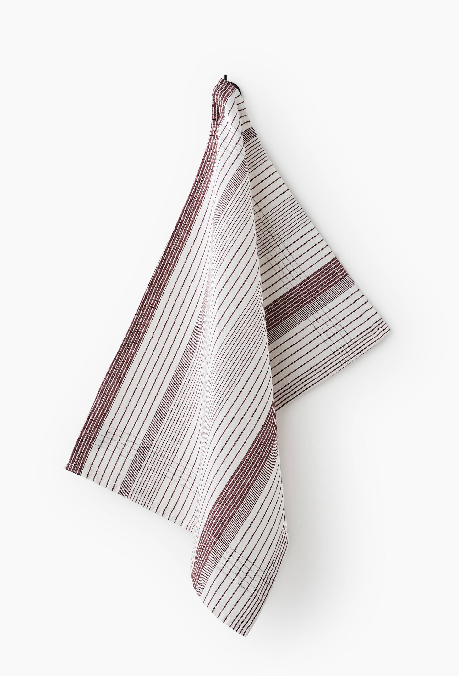 Torchon rayé, 50x70 cm, en coton et lin BRUN MONOPRIX