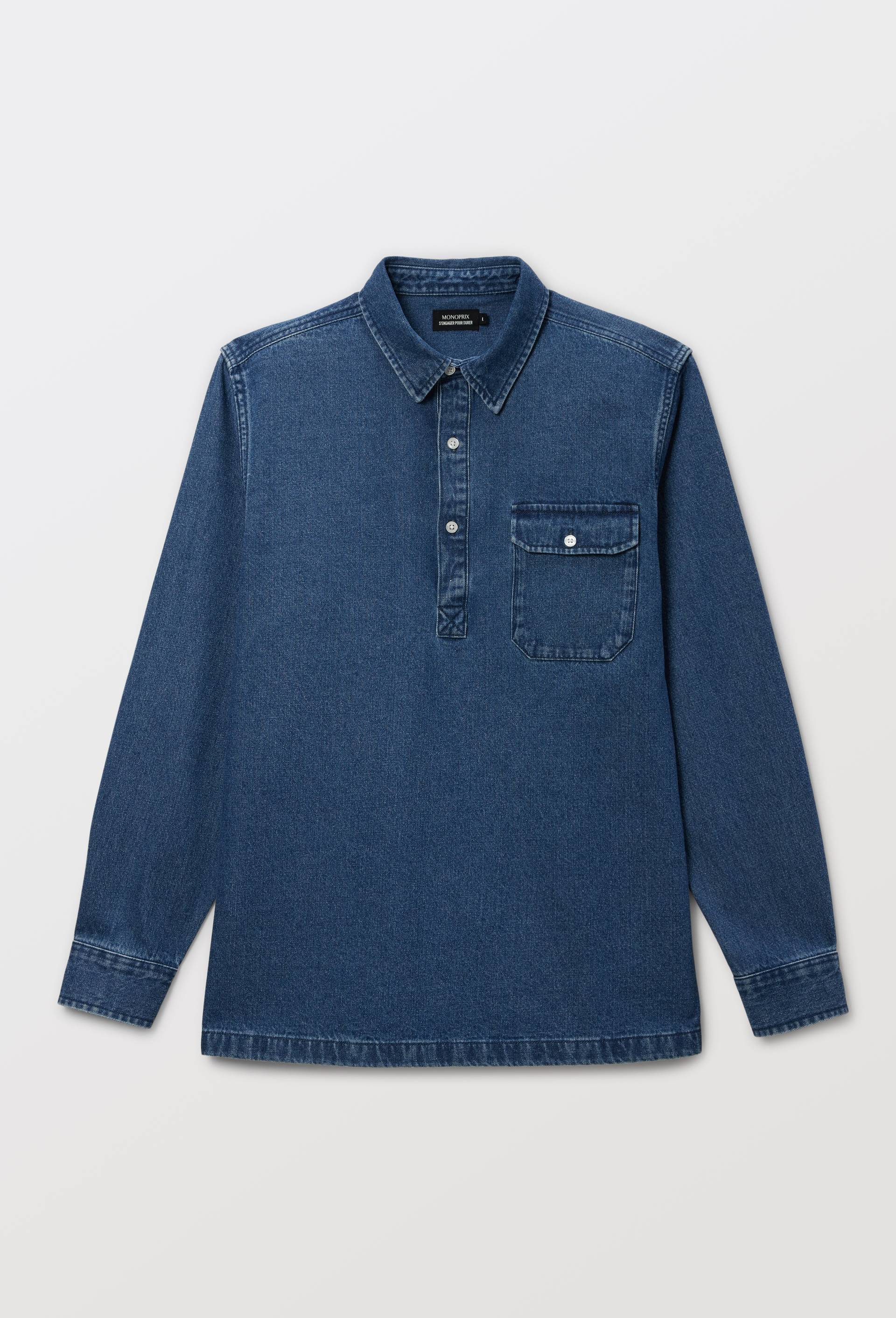 Vareuse denim en coton bio GOTS BLEU pour homme MONOPRIX